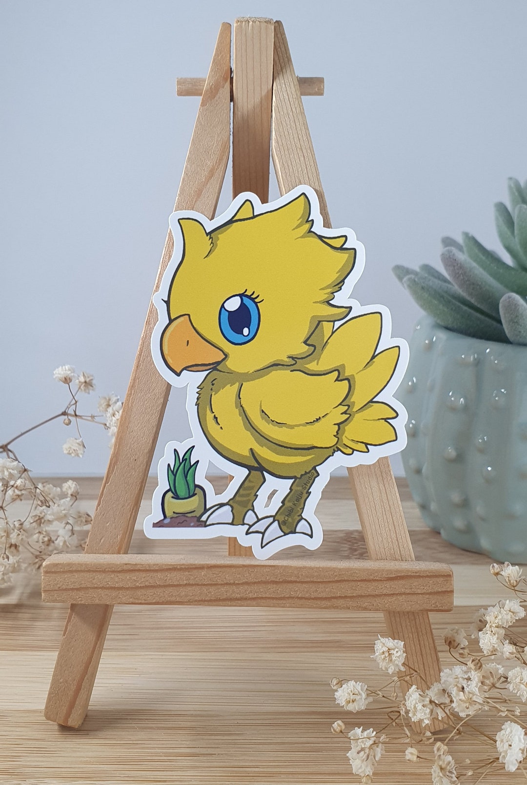 Cute Chibi Final Fantasy Video Game Chocobo Bird Vinyl Notebook Laptop ...