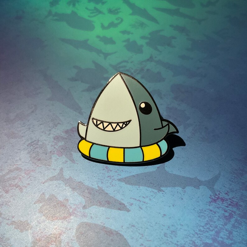 Cute Chibi Shark Floaties Sea Animal Enamel Pin Lapel Badge - Etsy