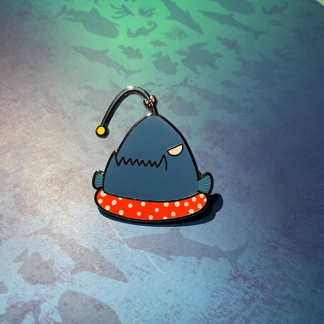 Cute Chibi Angler Fish Floaties Sea Animal Enamel Pin Lapel Badge - Etsy