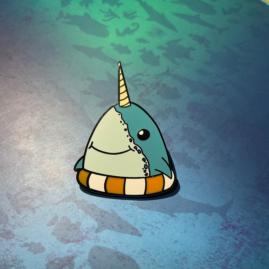 Cute Chibi Narwhal Floaties Sea Animal Enamel Pin Lapel Badge - Etsy ...