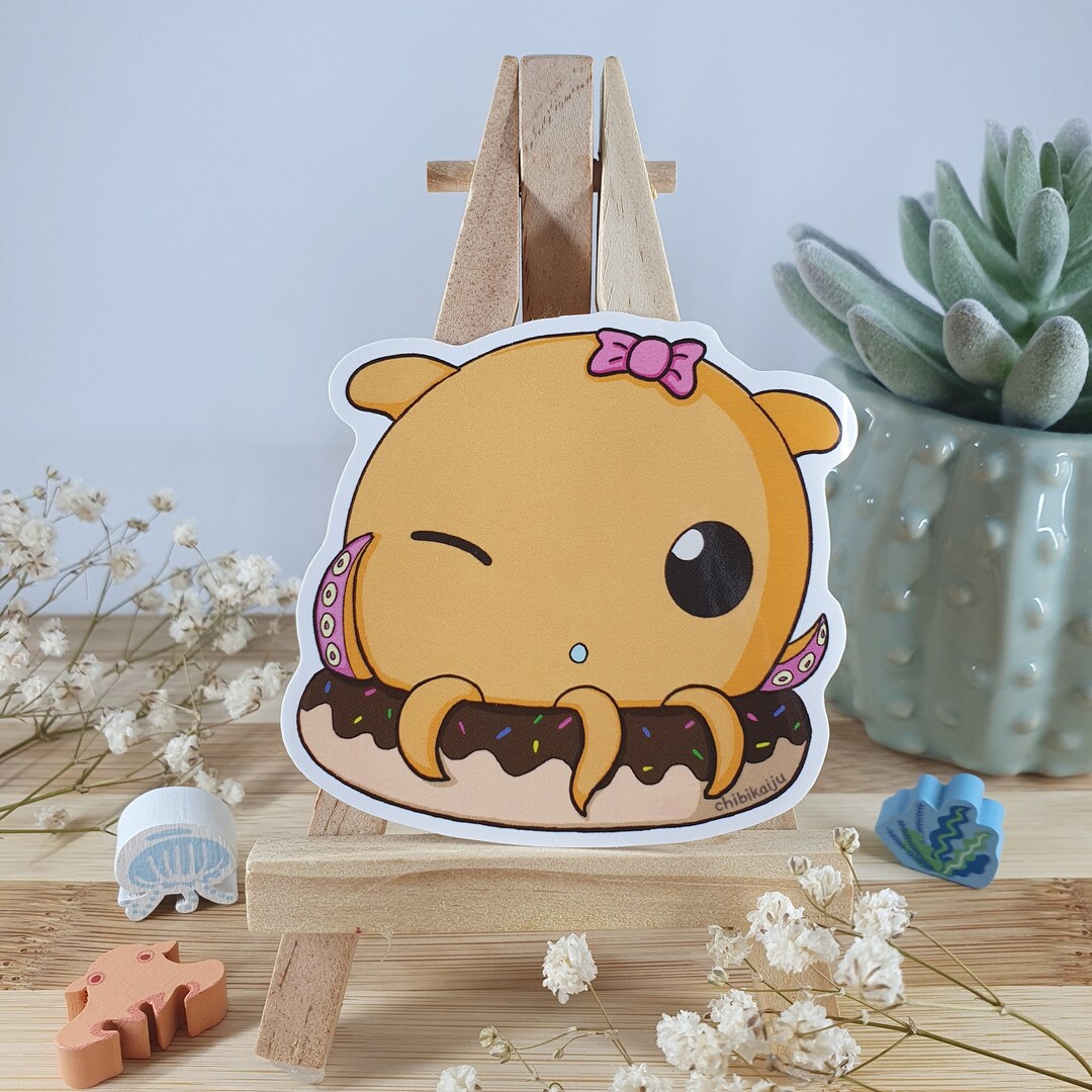 Cute Chibi Flapjack Octopus Floaties Sea Animal Gloss Vinyl Notebook ...