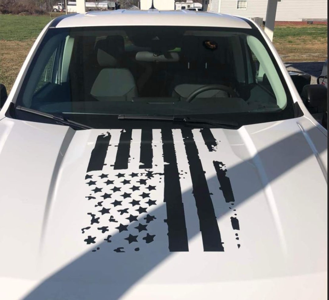 Hood Flag - American Flag Vinyl Hood Decal Graphics Sticker ...