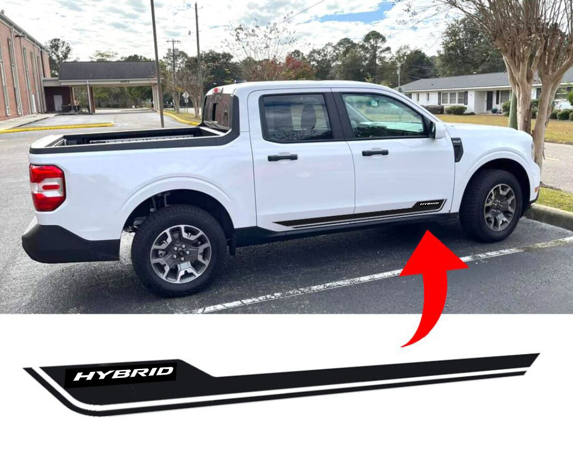 Hybrid Side Vinyl Rocker Stripes Decals for Ford Maverick 2022- 2026 ...