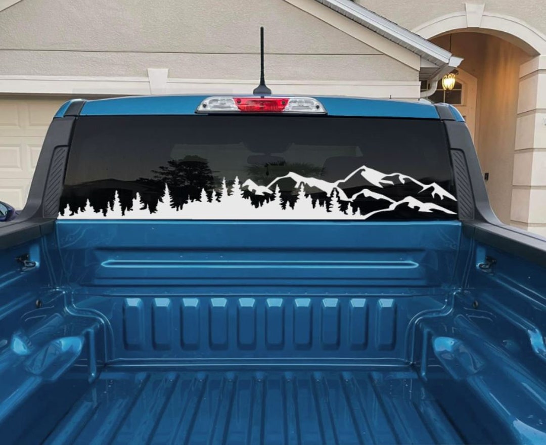 36" - 65" Mountain Trees Graphics Decal Sticker for Rear Window of ...