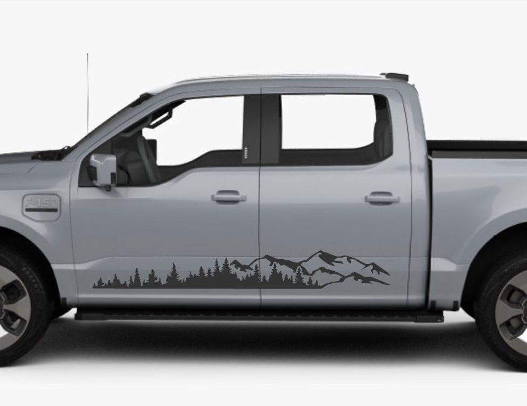 Trees Mountain Tops Side Stripes Vinyl Decals Compatible With 2023 2024 ...