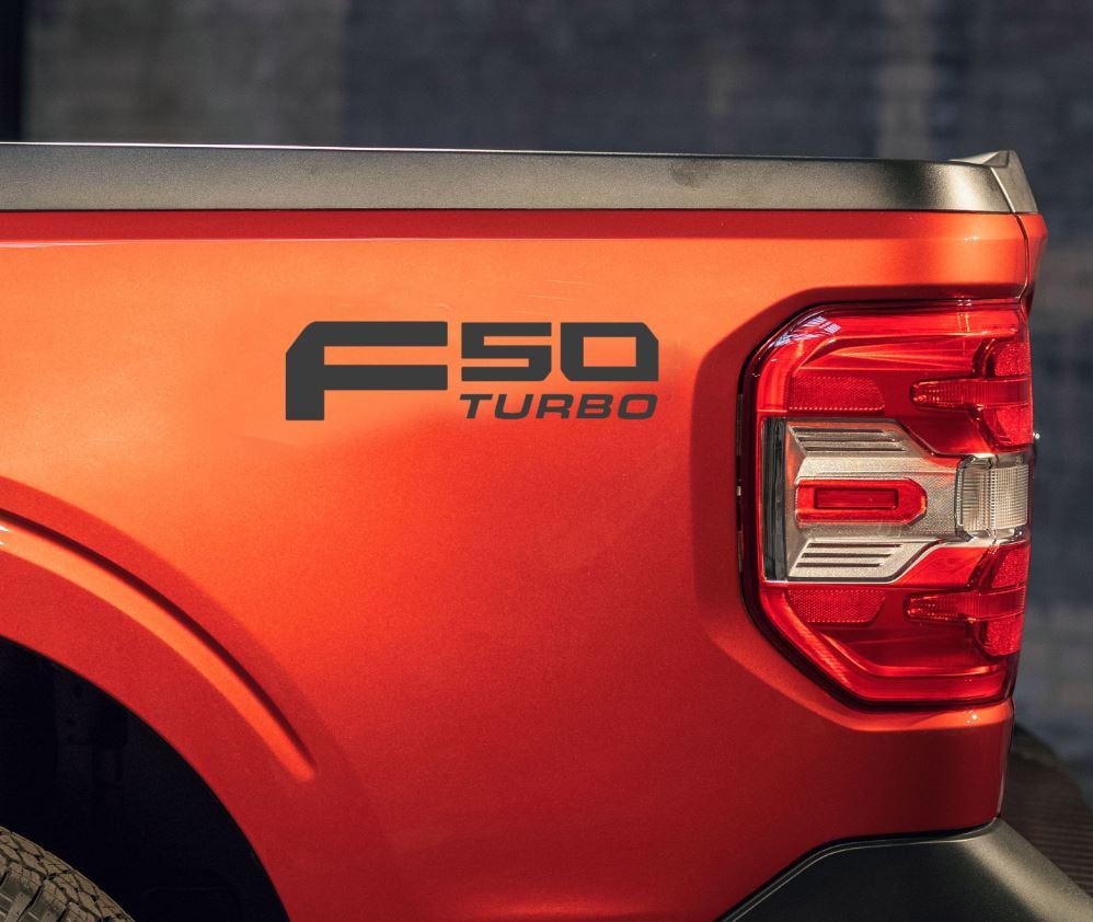 12"/16" F50 F-50 Letters Turbo Bedside Vinyl Graphics Decals Compatible ...