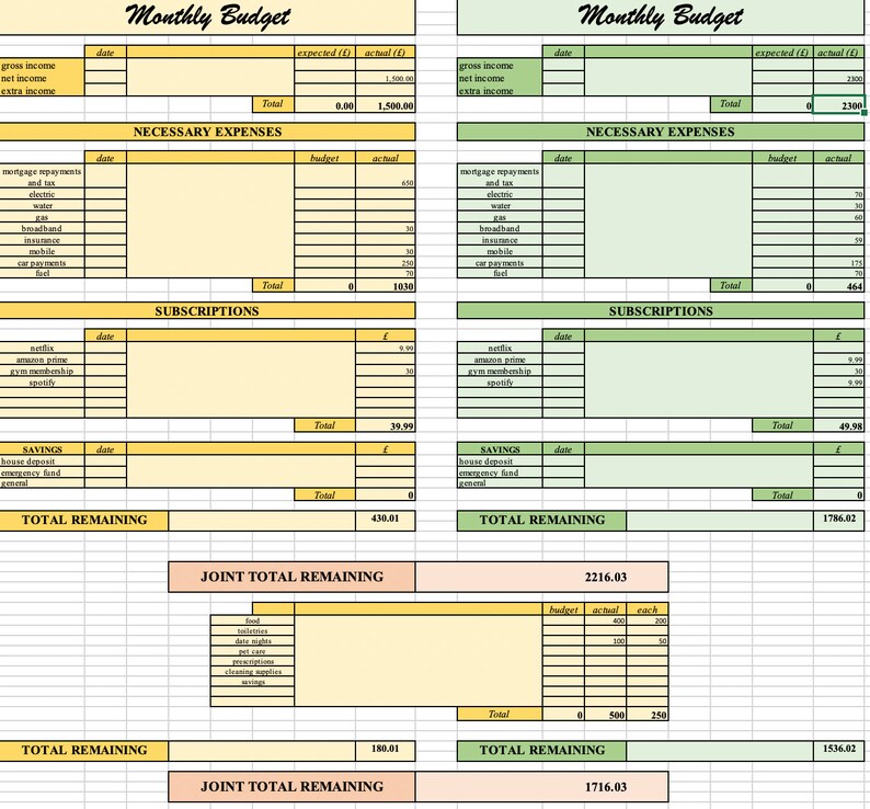 Easy Monthly Couples Budget Planner (DIGITAL DOWNLOAD) - Etsy