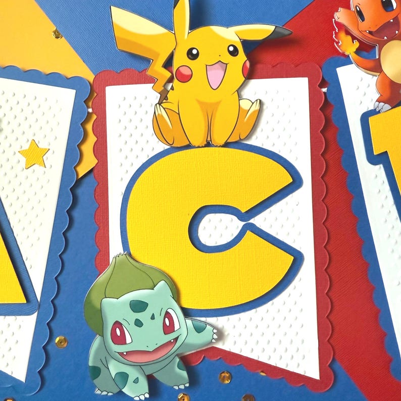 Pokémon Banner, Pokemon Birthday Banner, Happy Birthday Banner ...