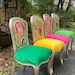 Custom Colorful Velvet Chair Set of Four - Etsy
