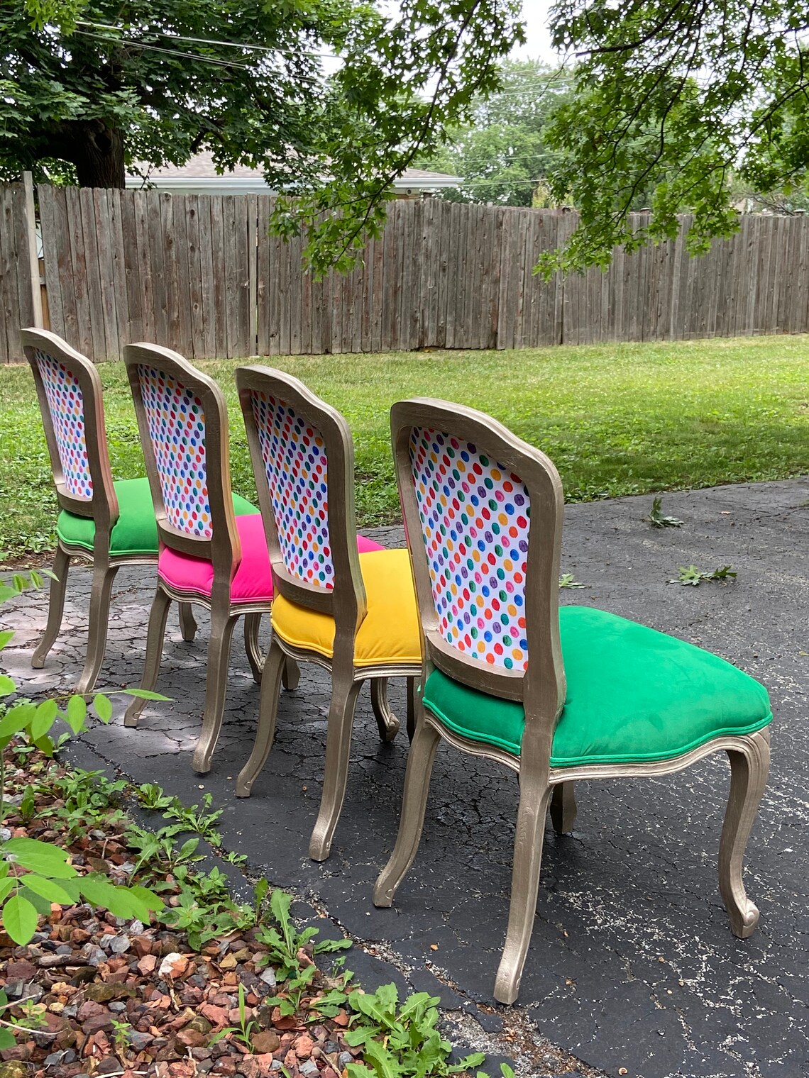 Custom Colorful Velvet Chair Set of Four - Etsy