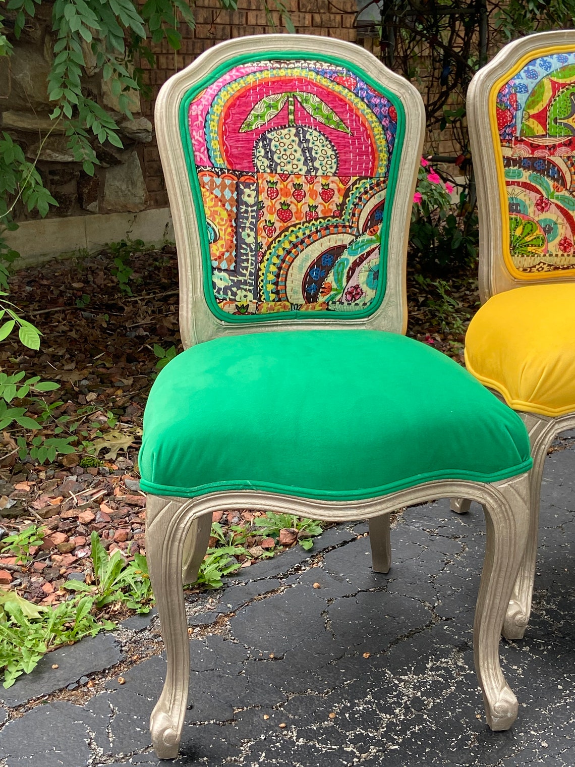 Custom Colorful Velvet Chair Set of Four - Etsy