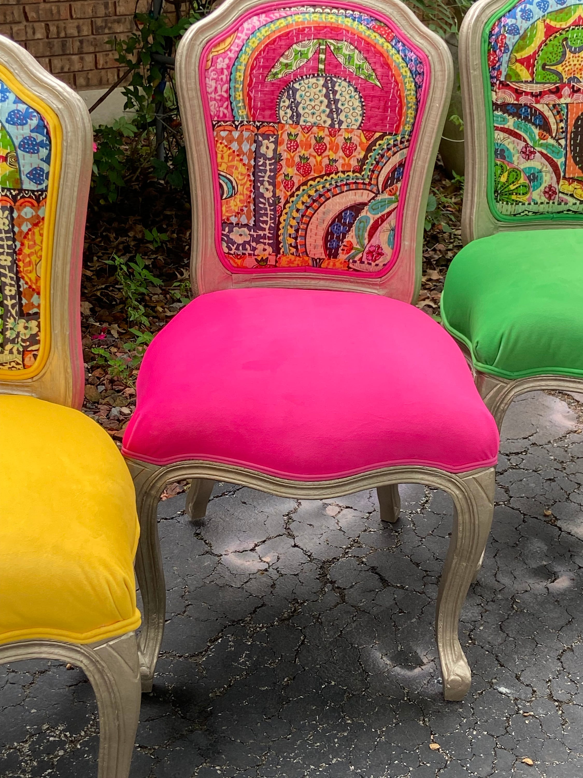 Custom Colorful Velvet Chair Set of Four - Etsy
