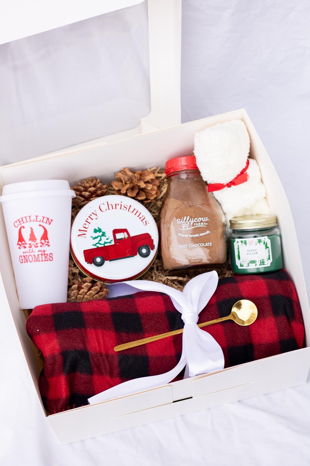 Red Christmas Gift Box Hygge Gift Box Coworker Gift Idea Care Package ...