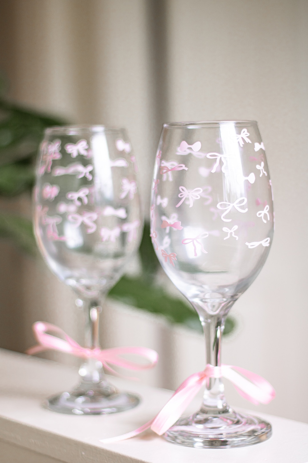 Pink Ribbon Wine Glass | Coquette Inspired Stemmed Wine Glass | Ribbon ...