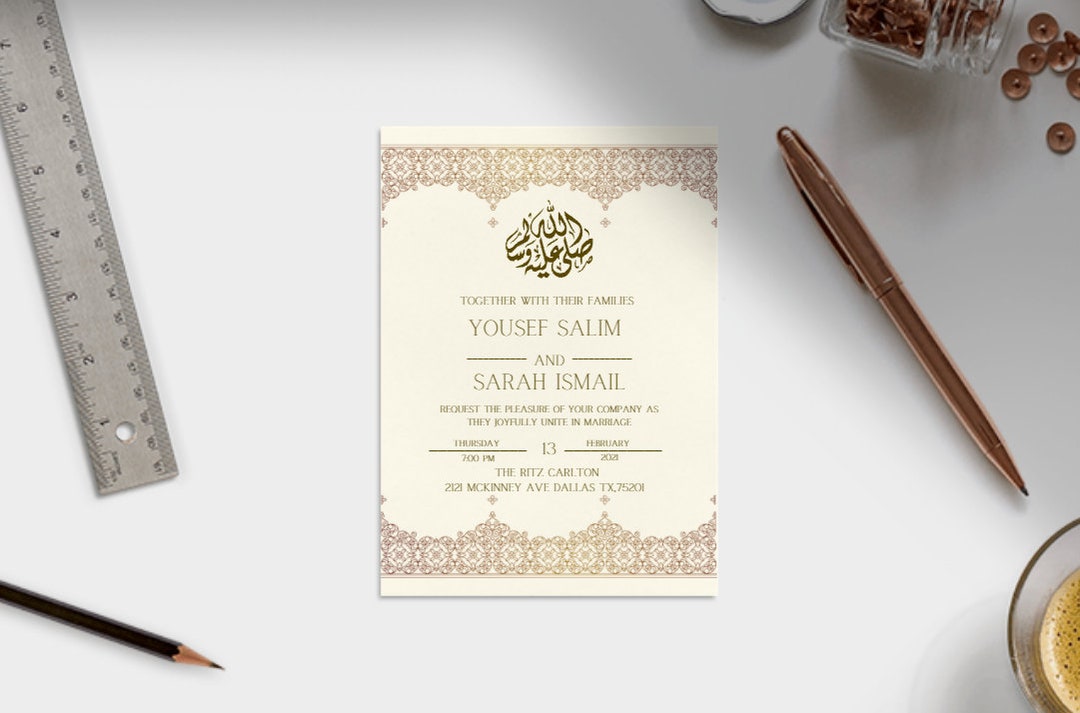 Arabic Muslim Fully Editable Wedding Invite - Etsy