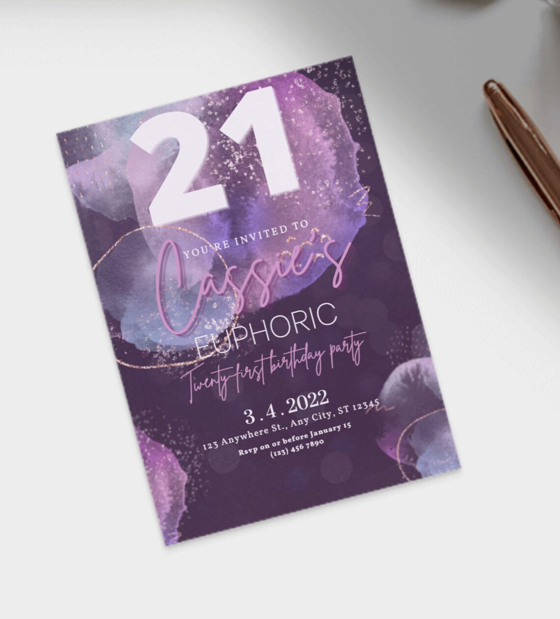 Euphoria Themed Fully Editable Invite Template - Etsy
