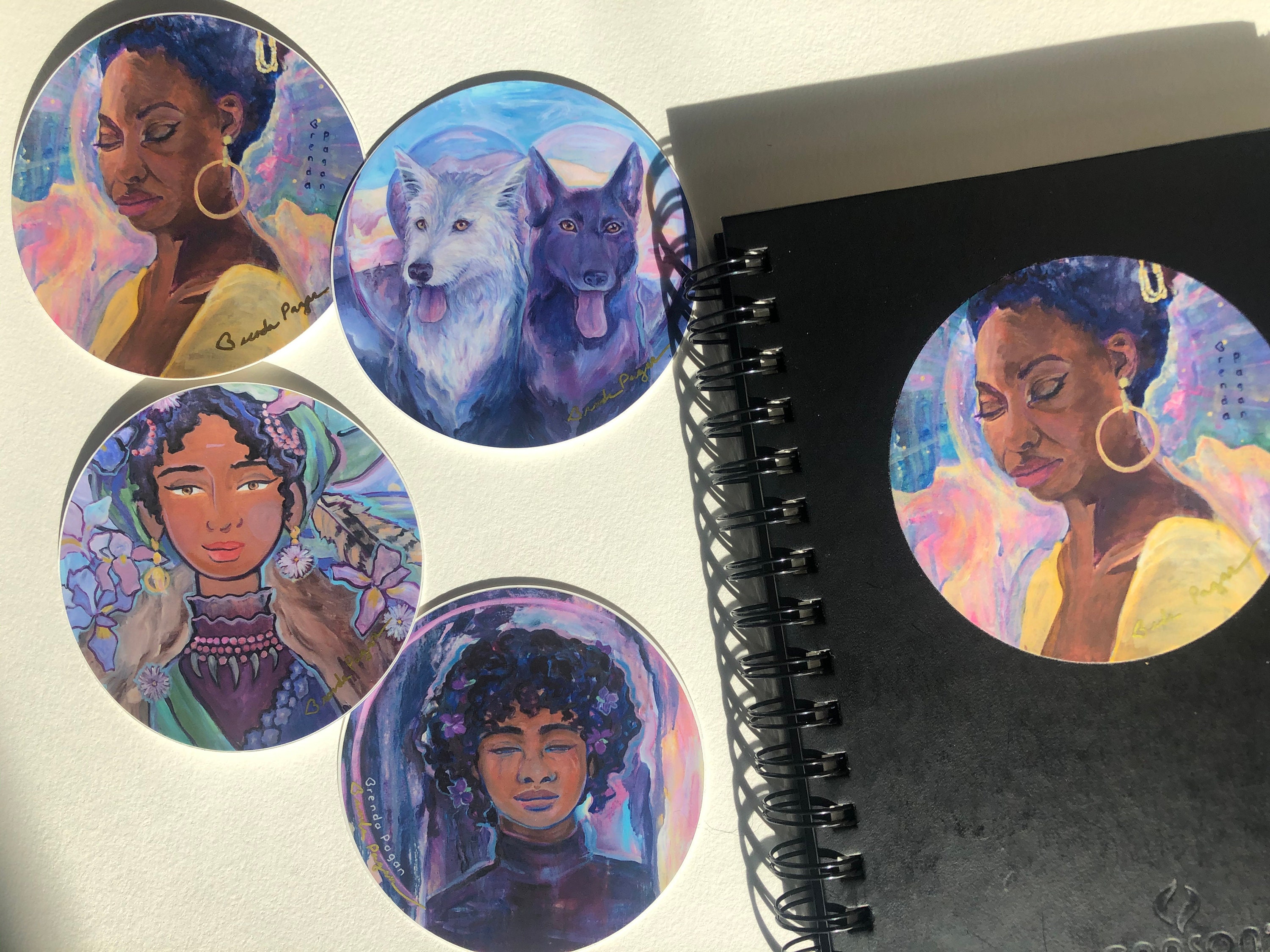 Art Sticker From Original Painting by Brenda Pagan, violets, 4x4 - Etsy