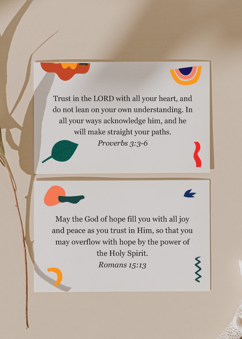 24 Encouraging Verse Cards Printable Scripture Cards Bible - Etsy