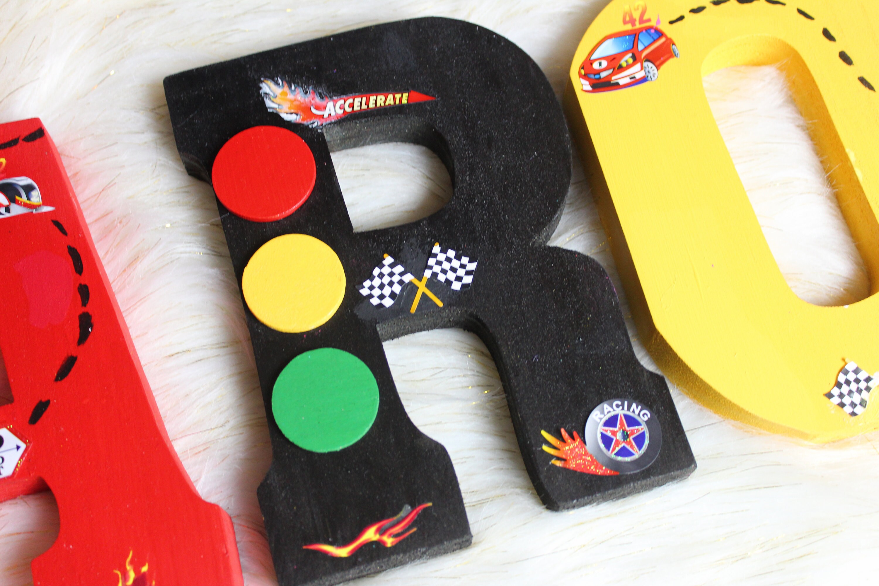 Race Car Custom Letters Race Car Theme Customized Nursery Letters Race ...