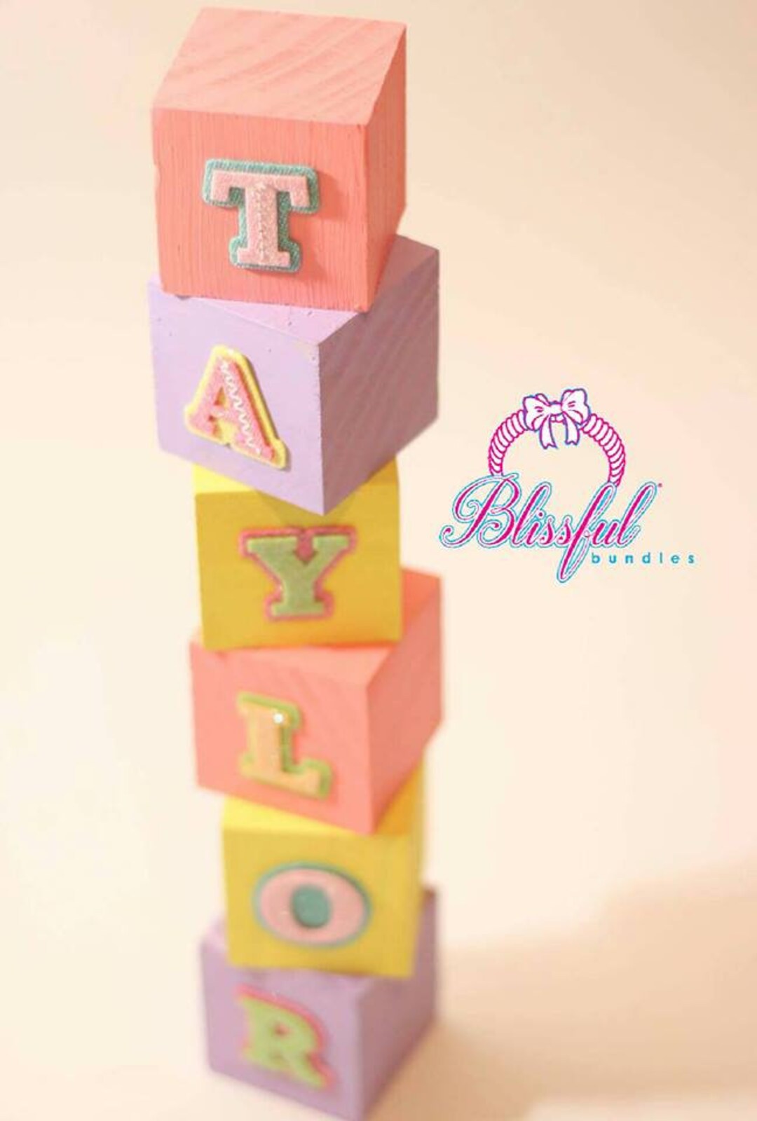 Baby Wooden Blocks Hand Painted Baby Blocks Baby Shower Blocks - Etsy