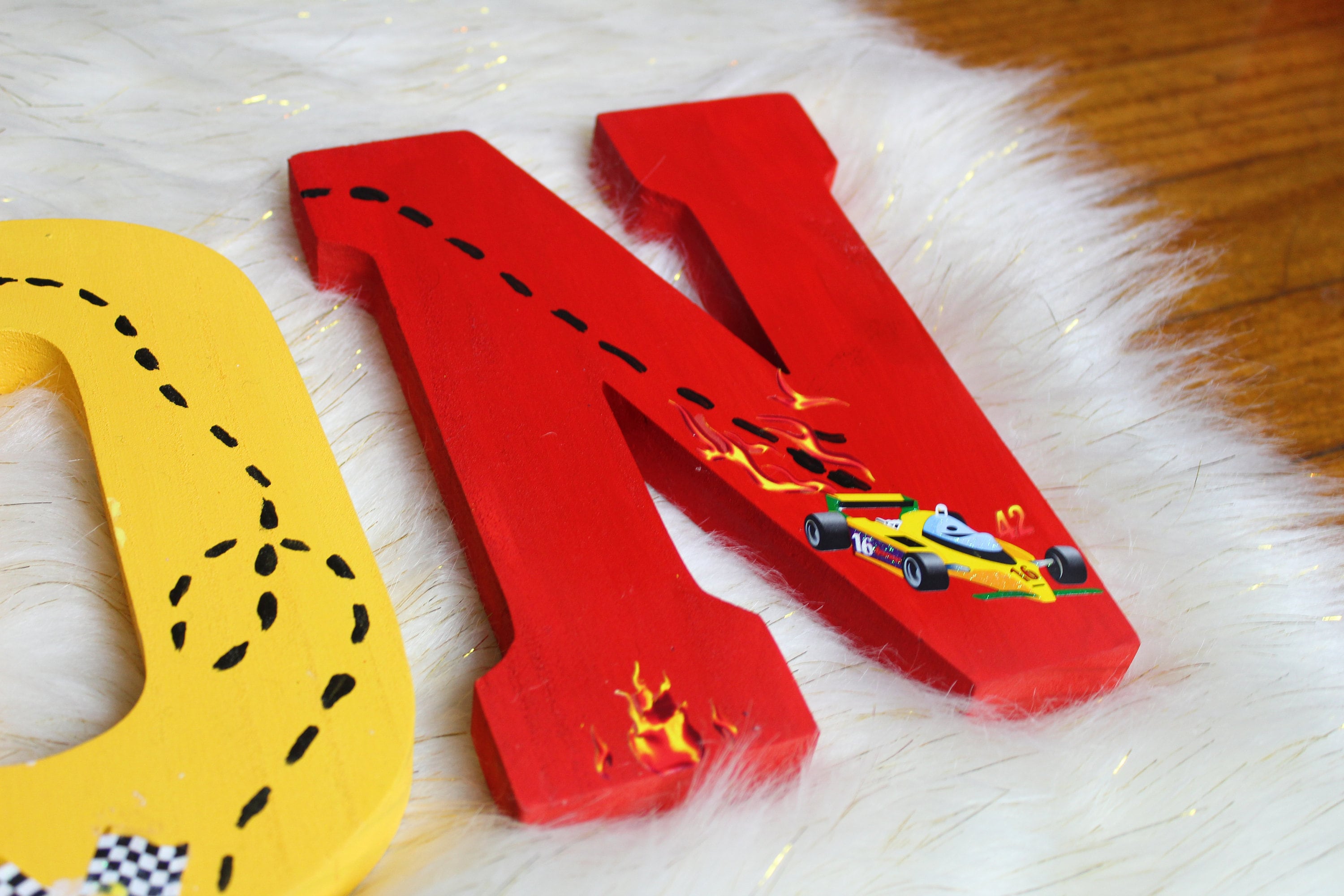 Race Car Custom Letters Race Car Theme Customized Nursery Letters Race ...