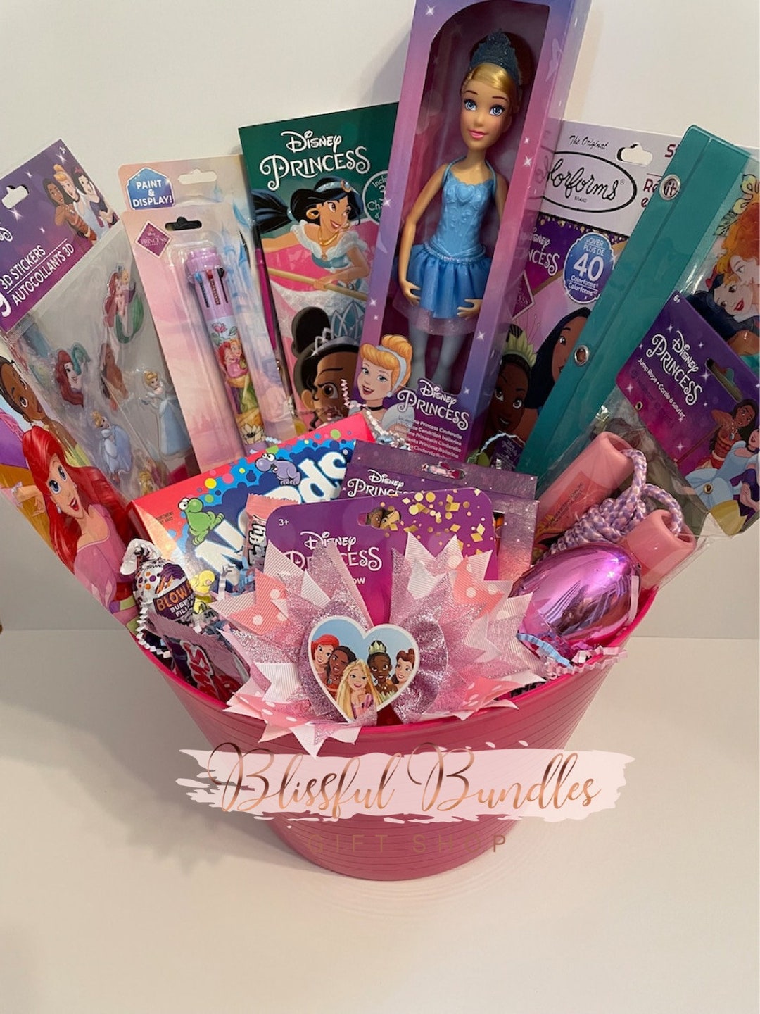 Disney Princess Gift Basket name Personalization Included - Etsy
