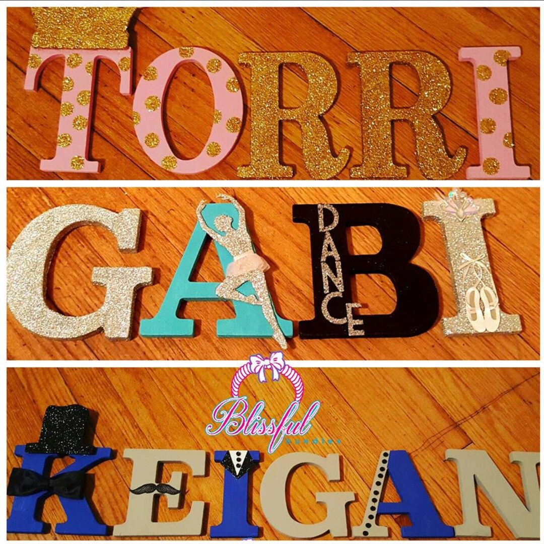 Custom Hand Painted Name Letters Painted Name Letters - Etsy