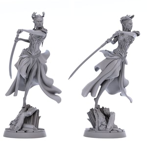 The Baroness | Young Female Elf Noble Mini | 32mm & 74mm Model ...