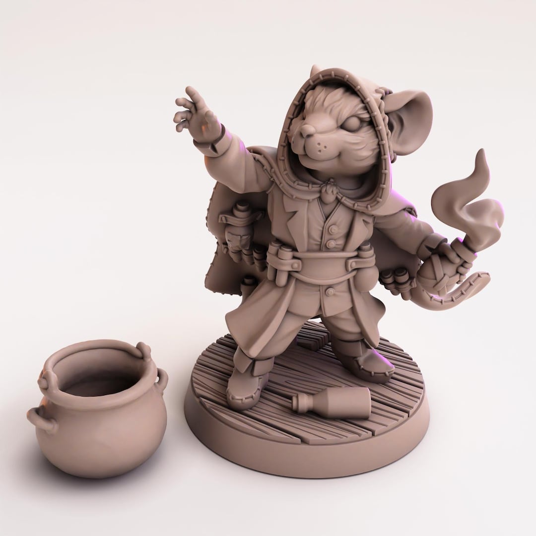 Mouseling Alchemist | 32mm Tabletop RPG Mouse Folk Mini - Etsy