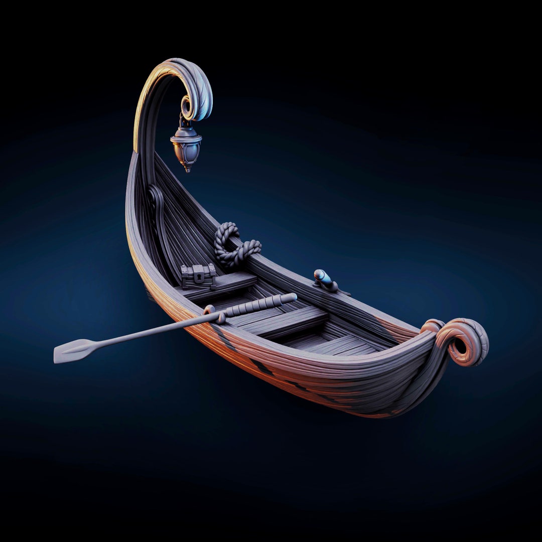 Elegant Rowboat | Noble / Elven River Boat | TTRPG Scatter Scenery for ...