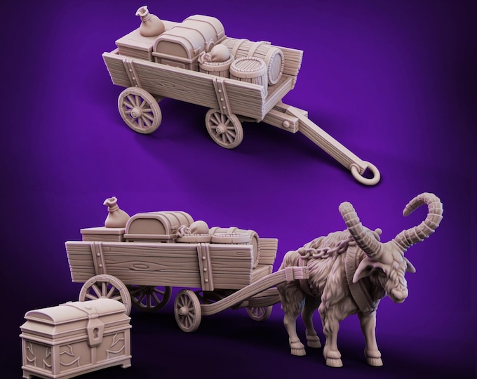 Fantasy Wagon With Draft Animal | Tabletop RPG Scenery - Etsy