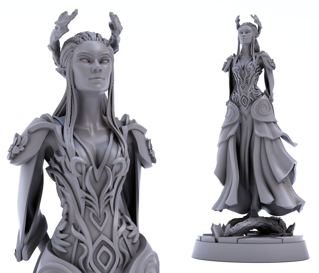The Baroness | Young Female Elf Noble Mini | 32mm & 74mm Model ...