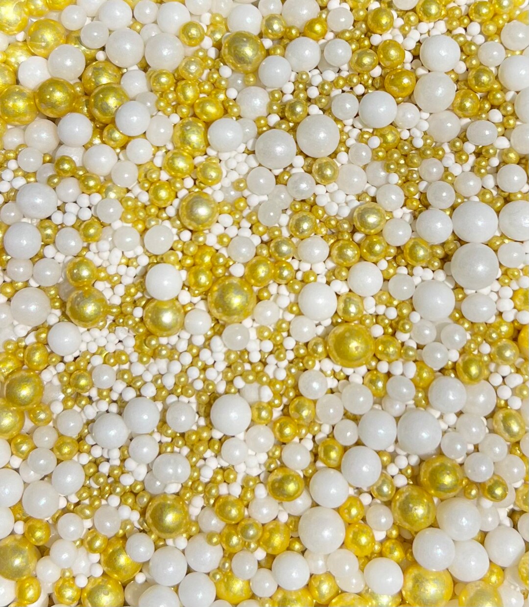 Heaven Christmas White Gold Deluxe Edible Cachous Sprinkles Nonpareils ...