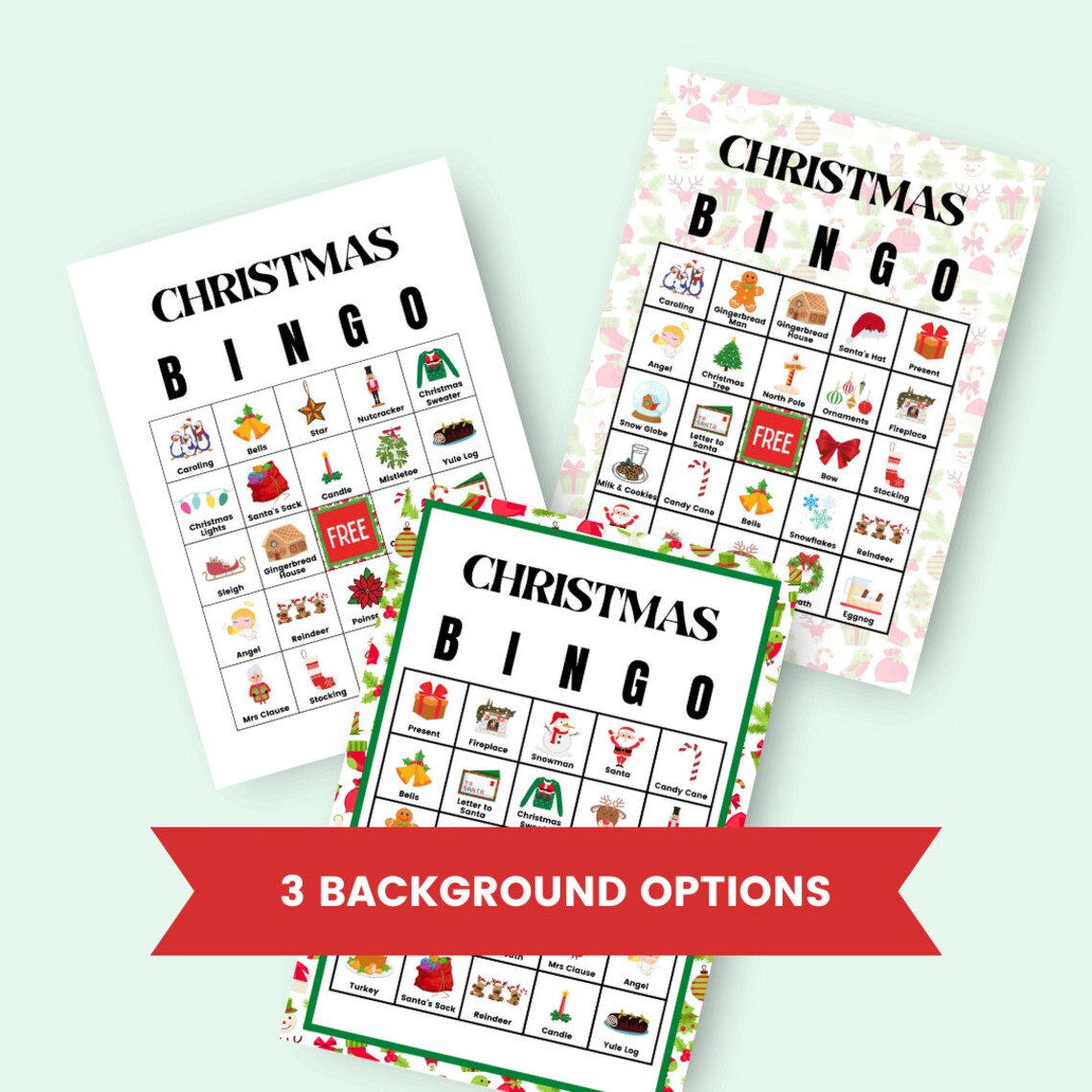 Christmas Bingo Printable | Children Christmas Party Game | 500 Unique ...
