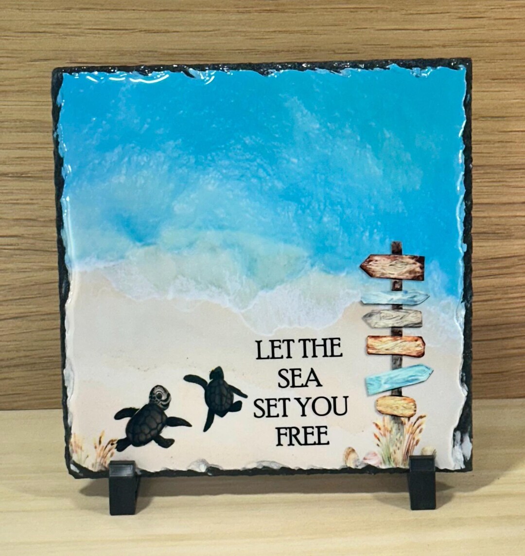 Ocean Slate Rock Art: "let the Sea Set You Free" - Beach Decor - Etsy
