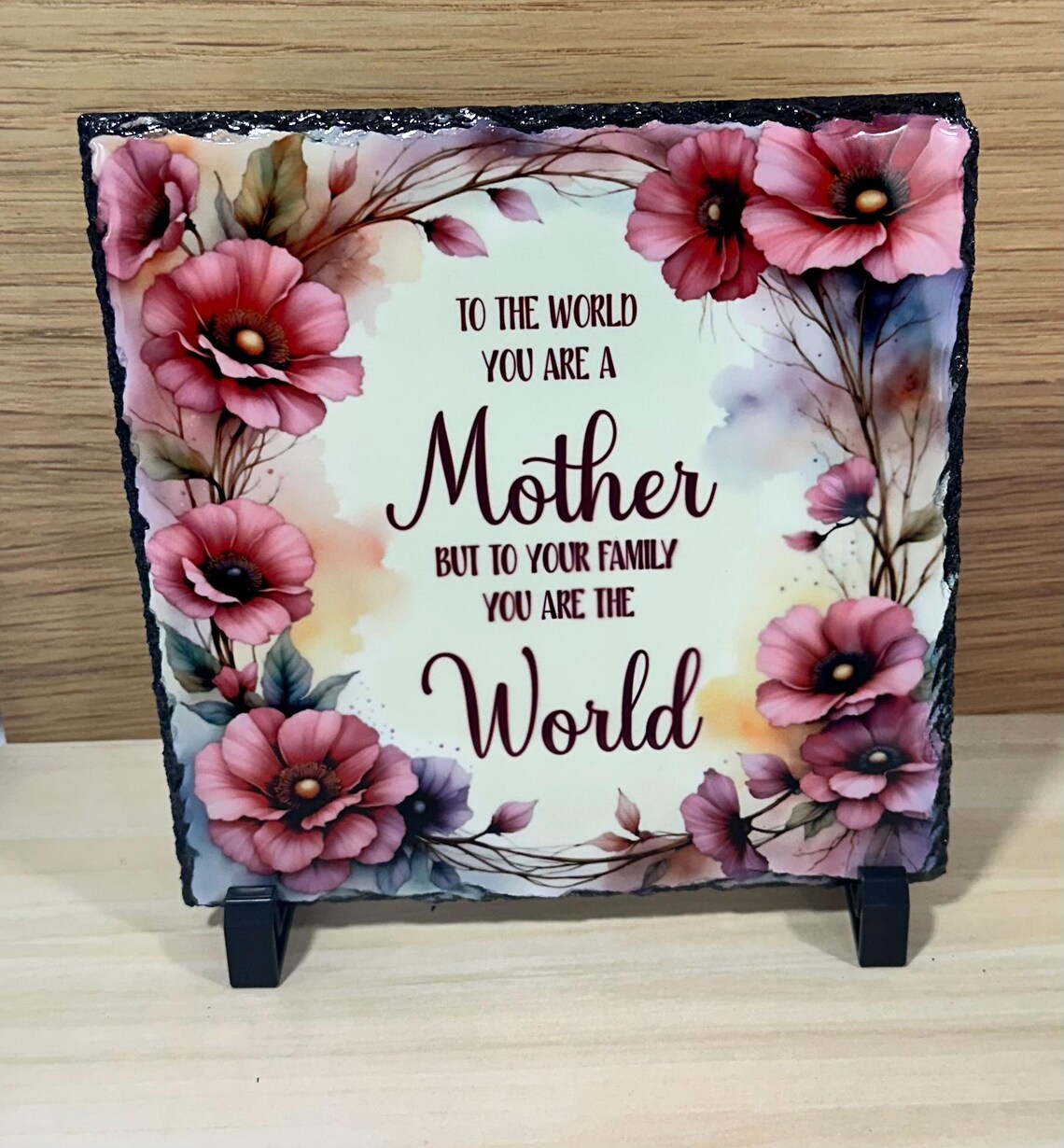 Floral Slate Rock, Mom Gift, Vibrant Colors - Etsy