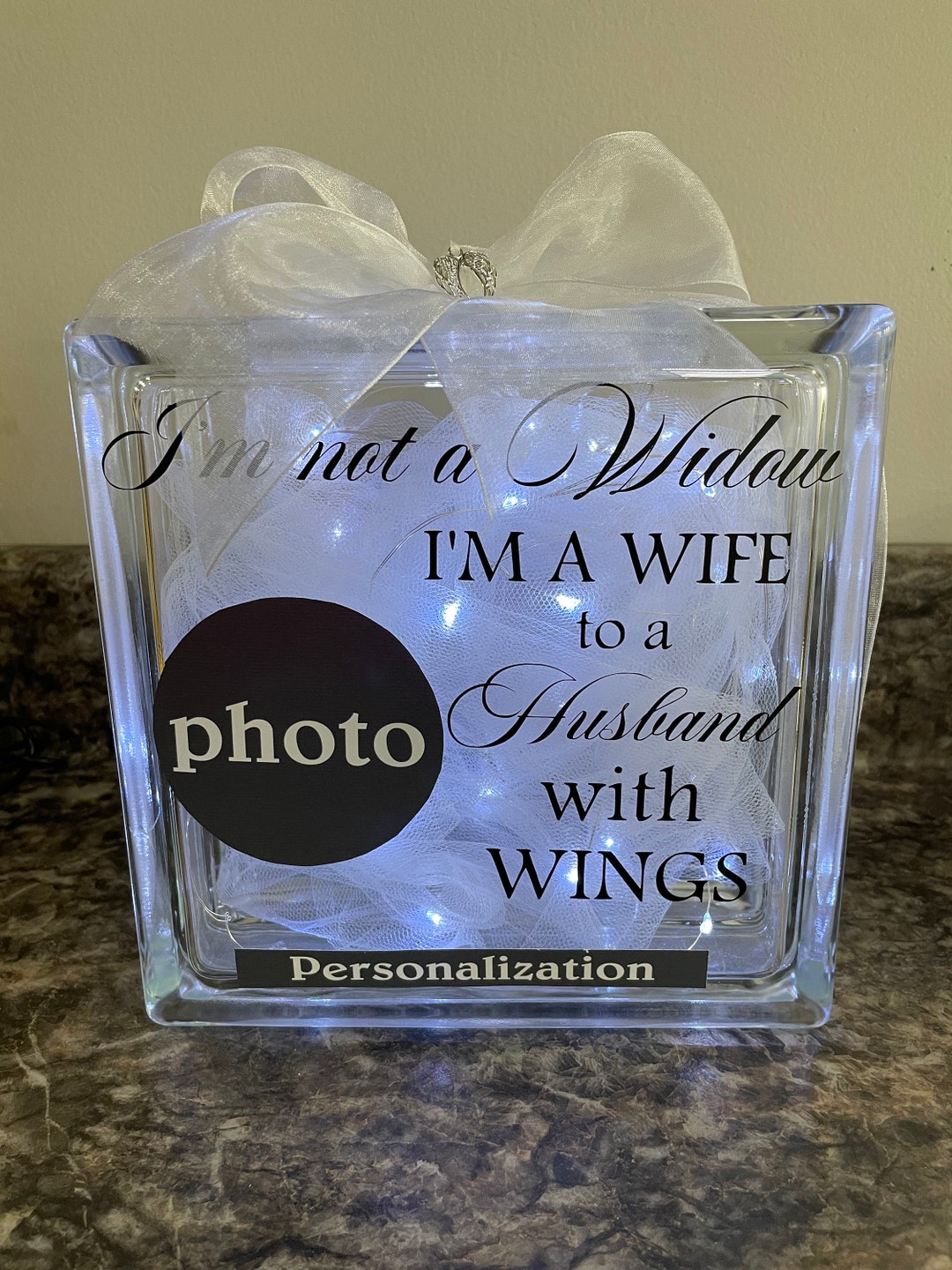 Widow Memorial Glass Block, Remembrance, Glass Block Memorial - Etsy