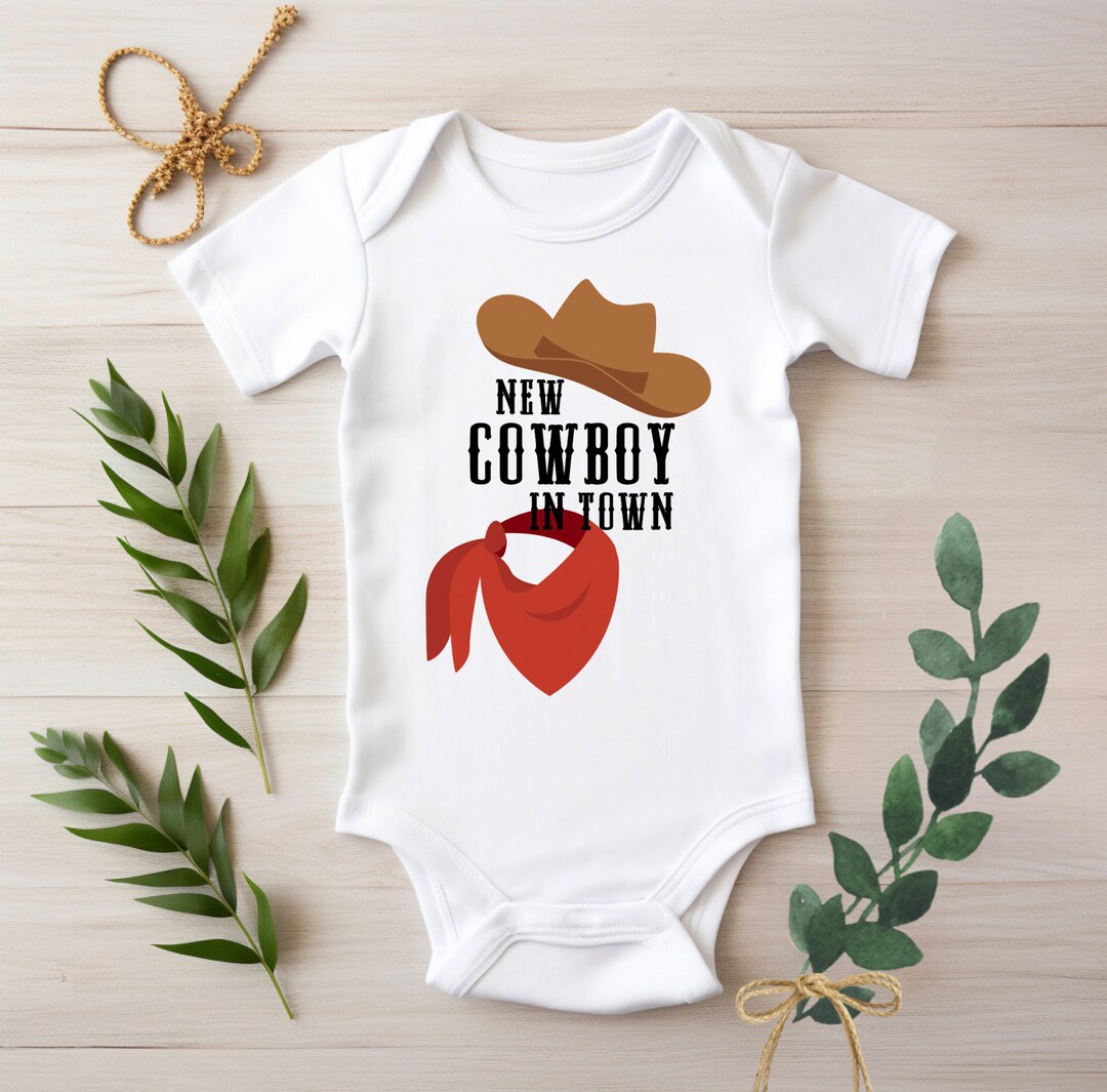 New Cowboy in Town, Cowboy Onesie, Baby Onesie, Baby Clothes, Baby Gift, Baby Shower, Boy Onesie ...