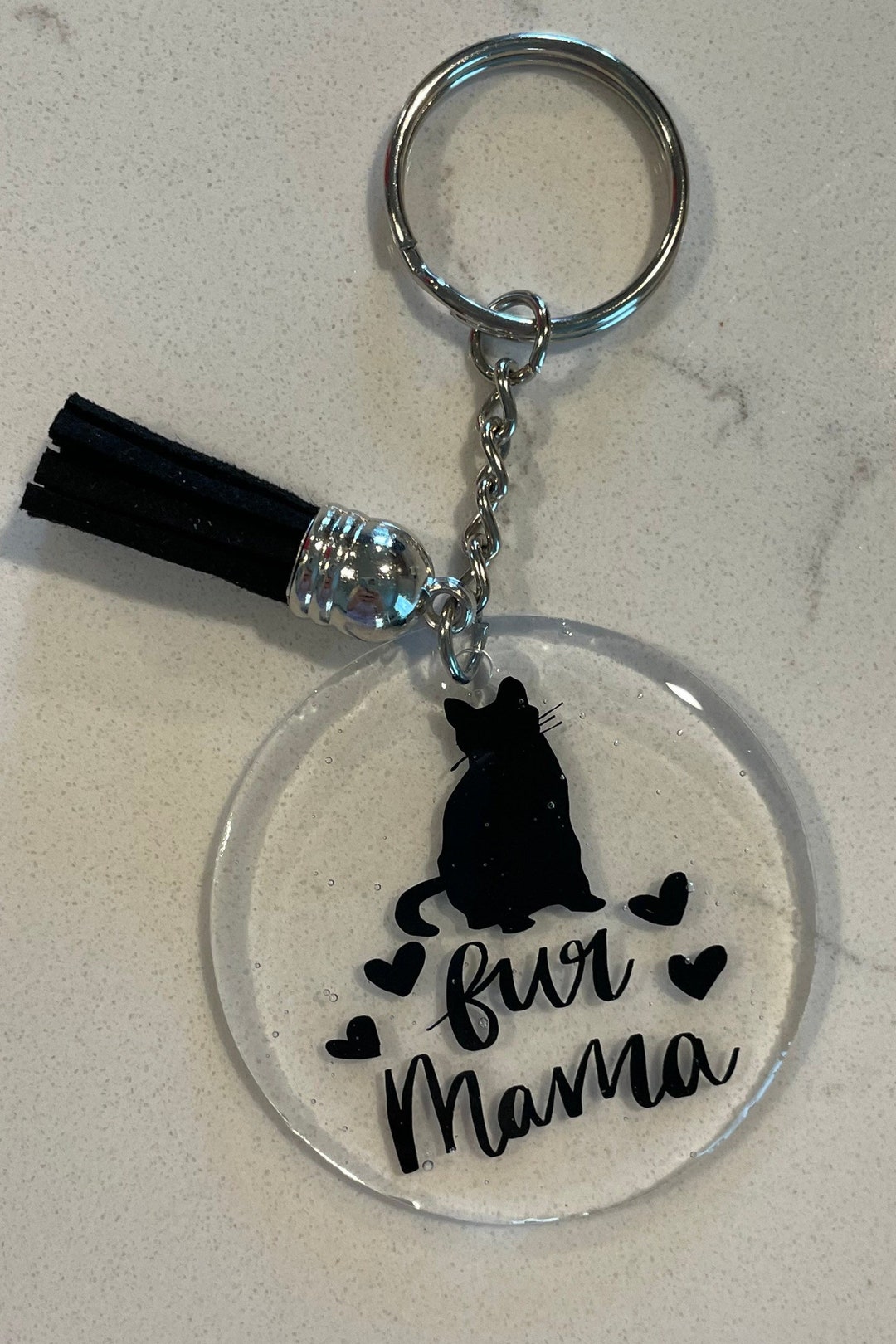 Fur Mama Keychain Cat Keychain Round Keychain Keychain Cat - Etsy