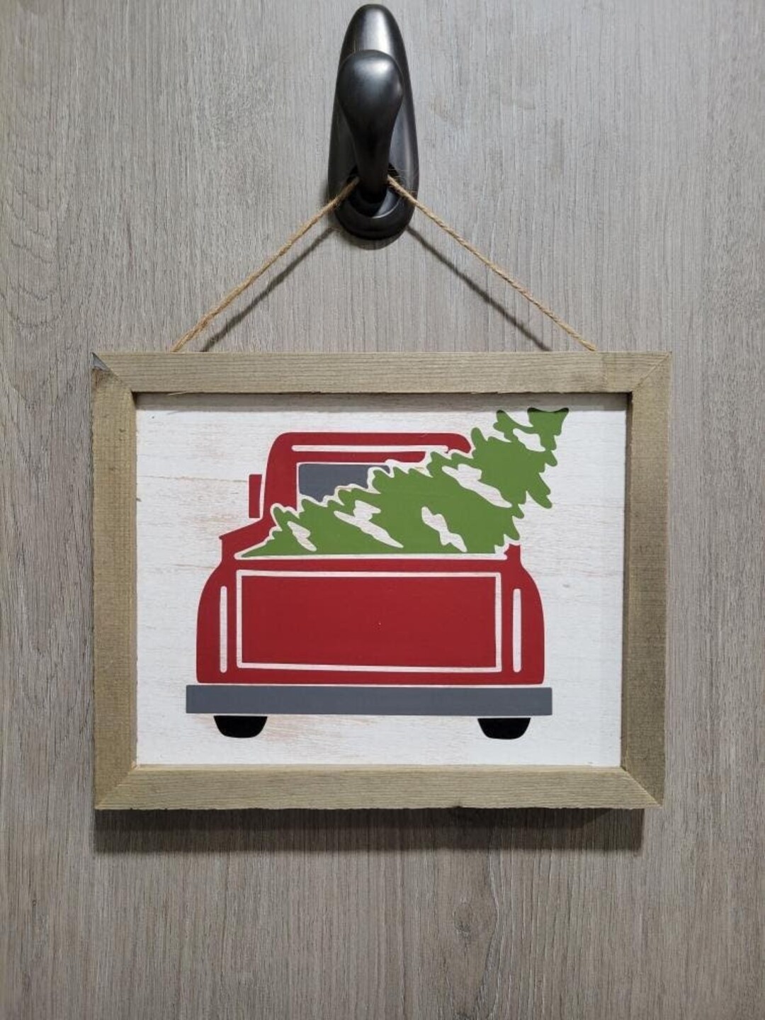 Christmas Sign Red Truck Christmas Tree Truck With - Etsy