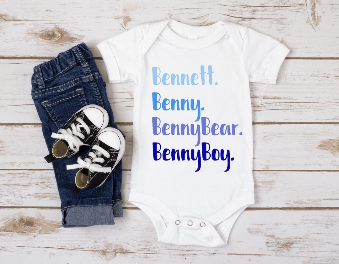 Custom Onesie, Name Onesie, Nicknames, Blue, Personalized, Baby Clothes ...