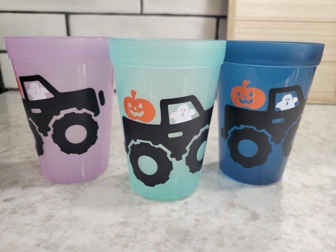 Halloween Monster Truck Cup Pumpkin Ghost Monster Truck - Etsy