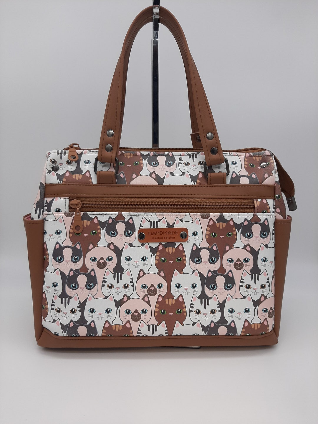 Cat Print Handbag - Etsy