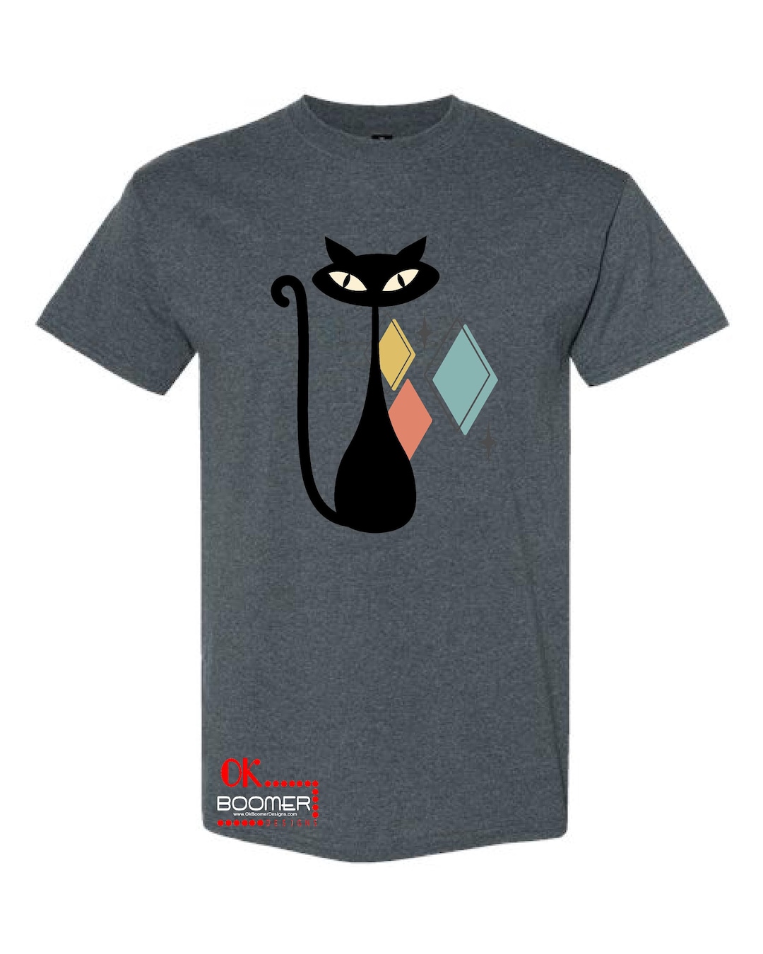 Mid-century Modern Atomic Cat T-shirt: Vintage Style Tee - Etsy