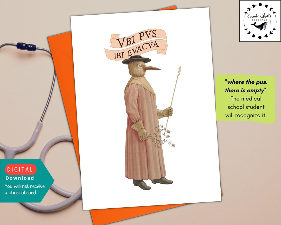 Printable Greeting Card for Doctor PA Nurse Plague Doctor - Etsy