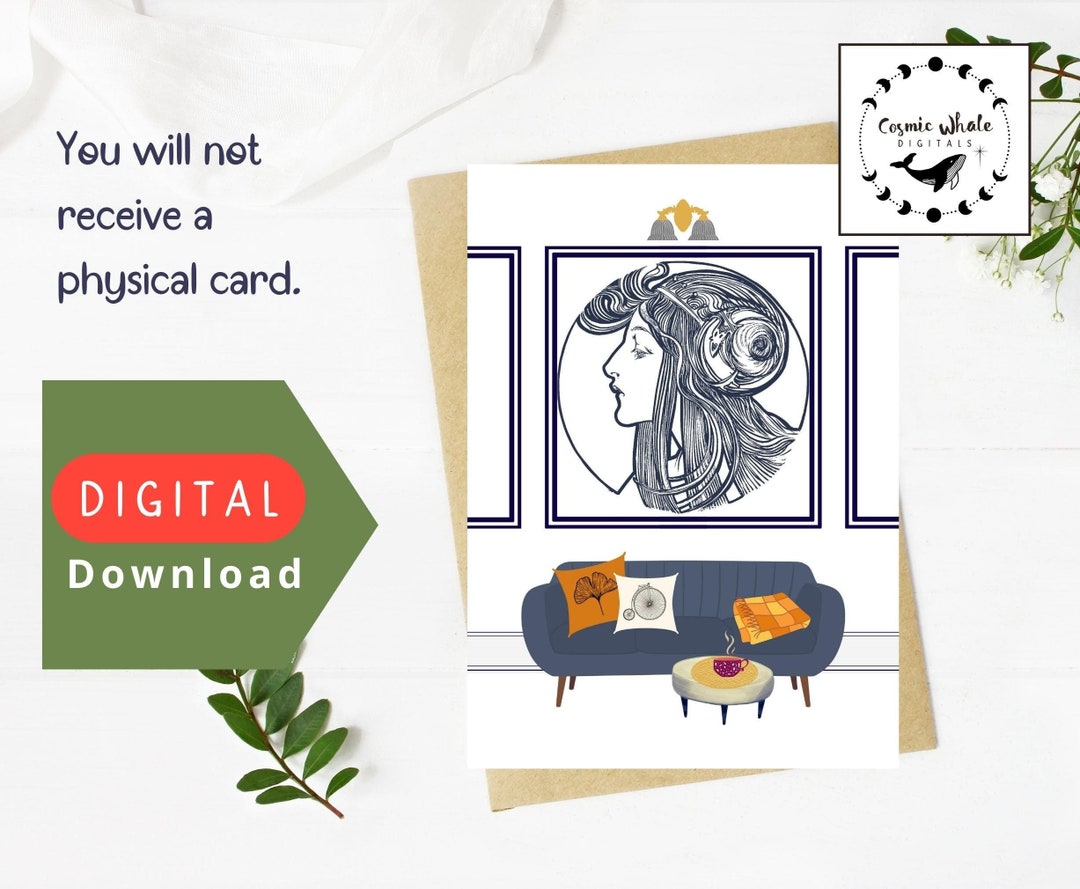 DIGITAL PRINTABLE Any and All Occasion Deco Face Profile Card Mid ...