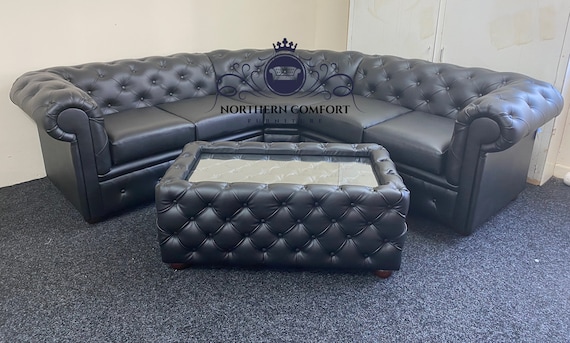Buy Chesterfield Corner Sofa in Bonded Leather Any Colour Chesterfield Sofa Leather Sofa Online in India Etsy