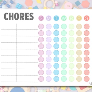 Colorful Weekly Chore Chart Printable - Chore Chart for Kids - Kids ...