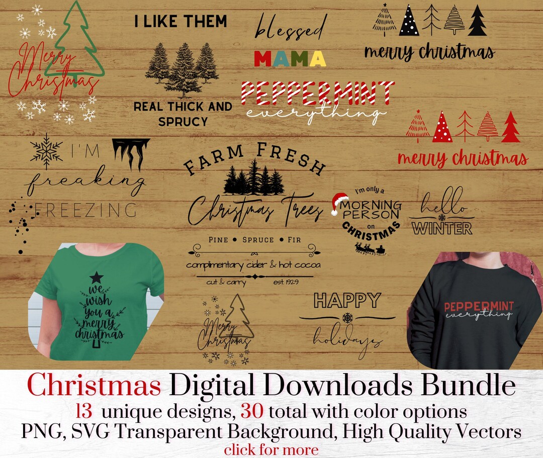 Christmas Graphics Svg Bundle | Holiday Png Bundle | Christmas Design ...