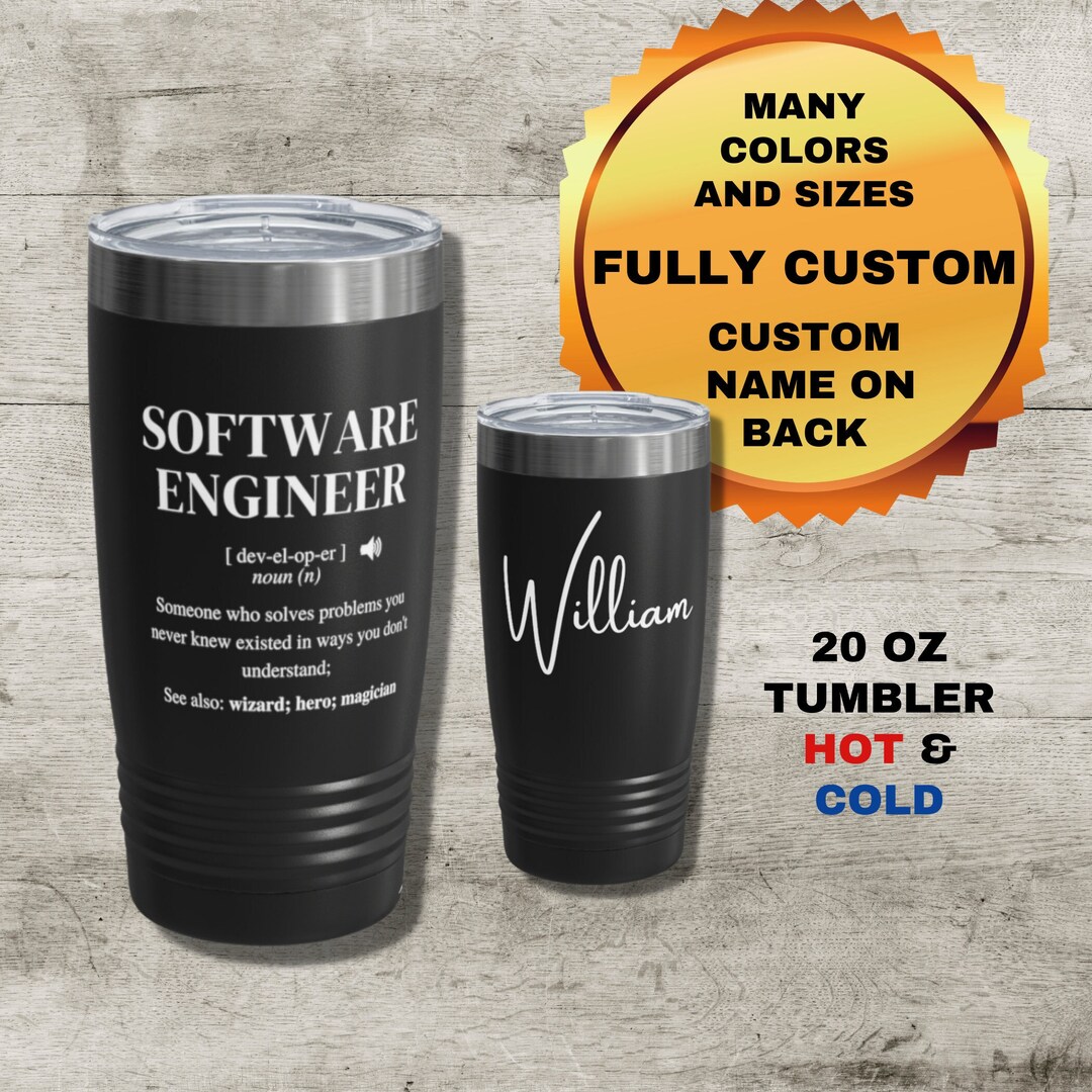 Software Engineer Metal Travel Tumbler - Developer Student Programming ...